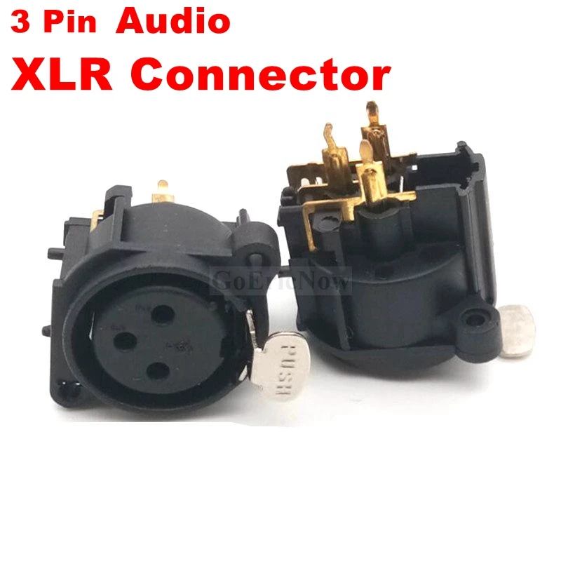 1 pcs XLR 3 Pin Male Plug + Female Socket Connector Square Shape PCB Panel Mount Chassis 3 Pole ...