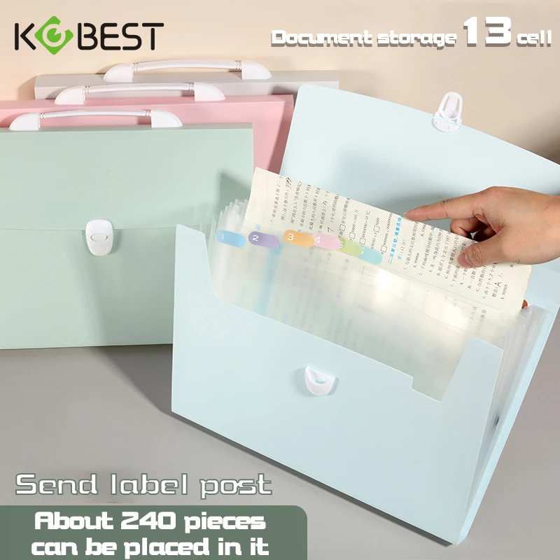 13 Pockets A4 Size Expanding Wallet File Folder Paper Document Storage ...