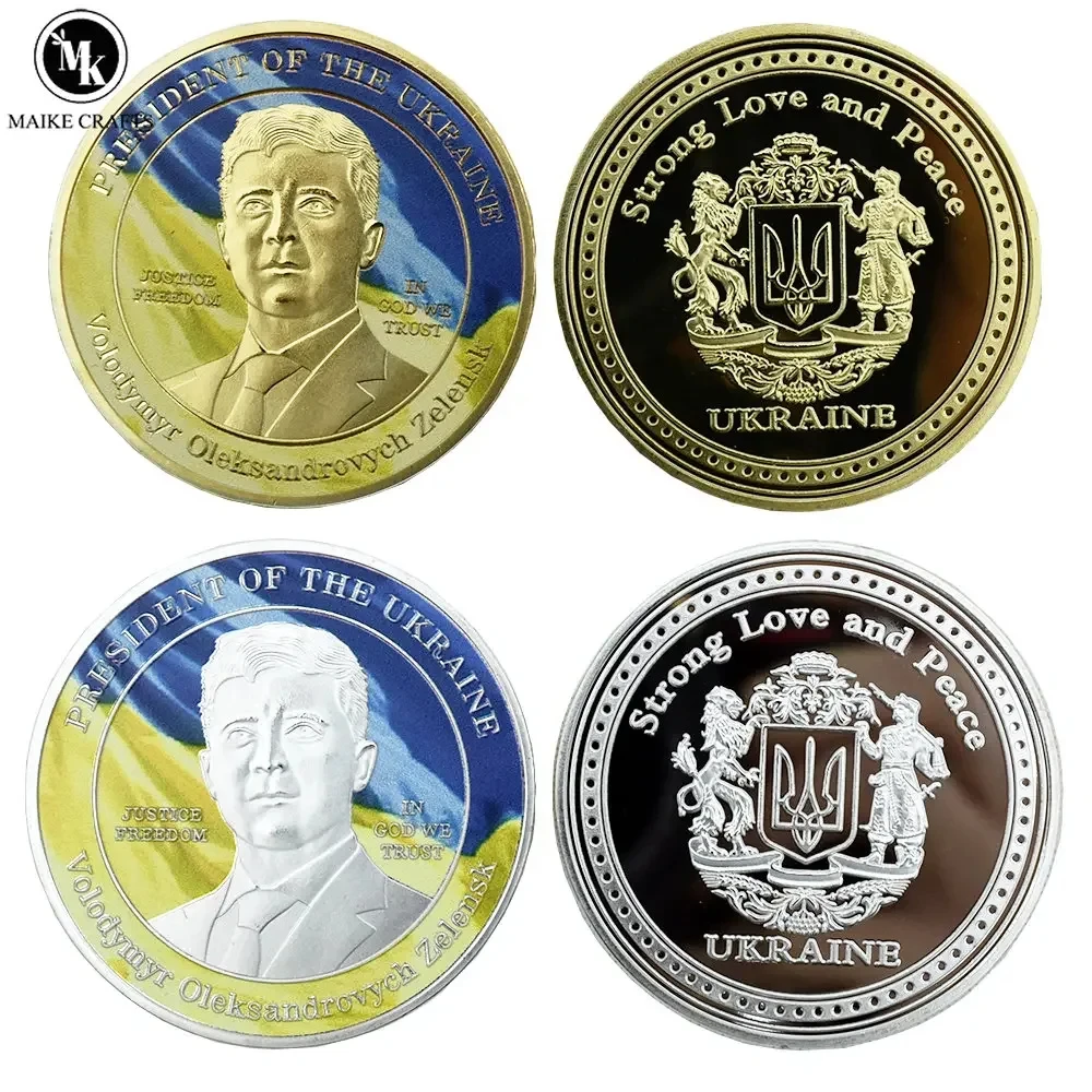2022-Ukrainian-Presidential-Challenge-Coin-Zelensky-War-Coin-Embossed ...