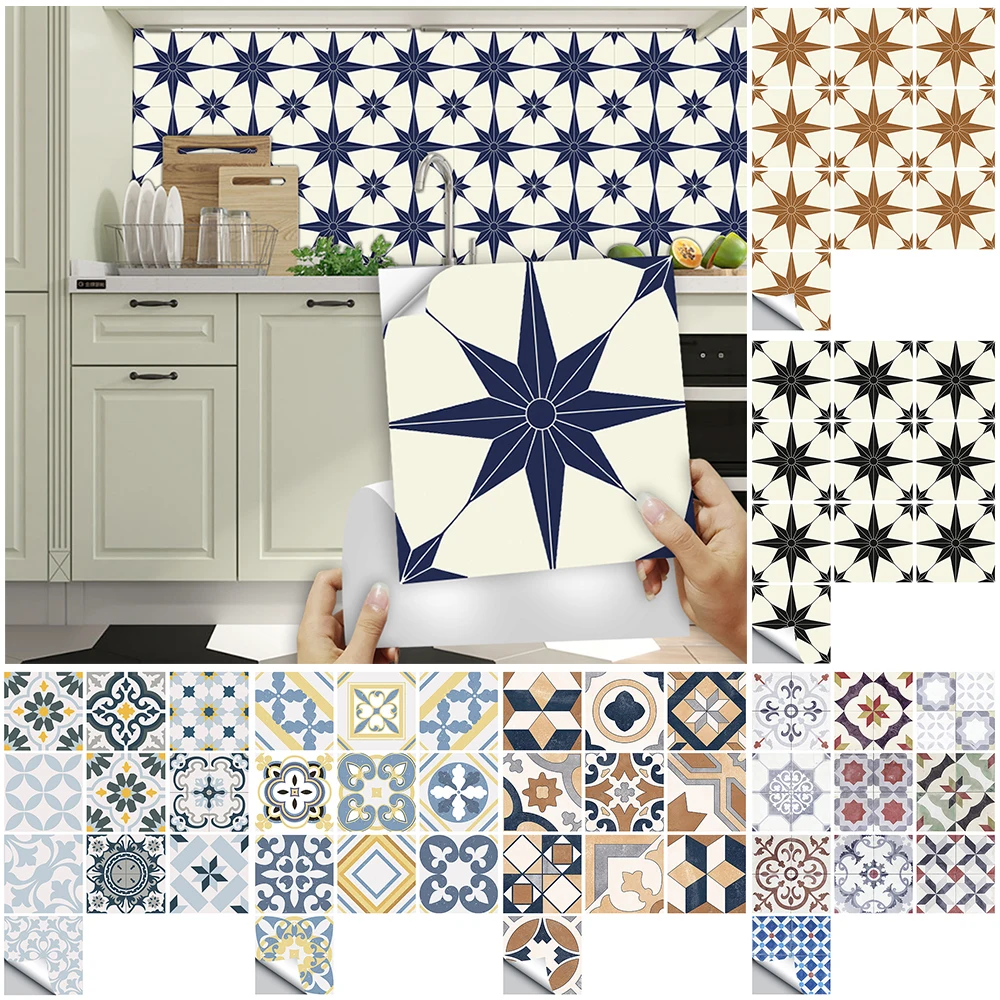 28 Styles Bohemian Style Tiles Floor Wall Sticker Kitchen Bathroom ...