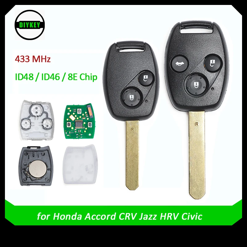 DIYKEY 433MHz ID48 / ID46 / ID8E Chip Remote Key Replacement 2 / 3 ...