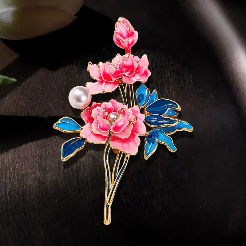 Elegant-Women-Girls-Peony-Flowers-Brooches-Exquisite-Enamel-Pins-Badges ...