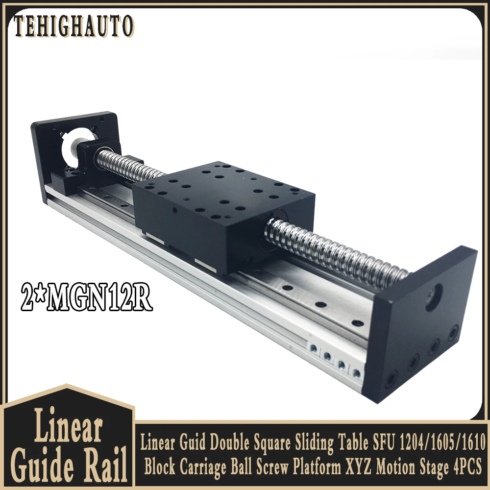 Linear-Guid-Double-Square-Sliding-Table-SFU-1204-1605-1610-Block ...