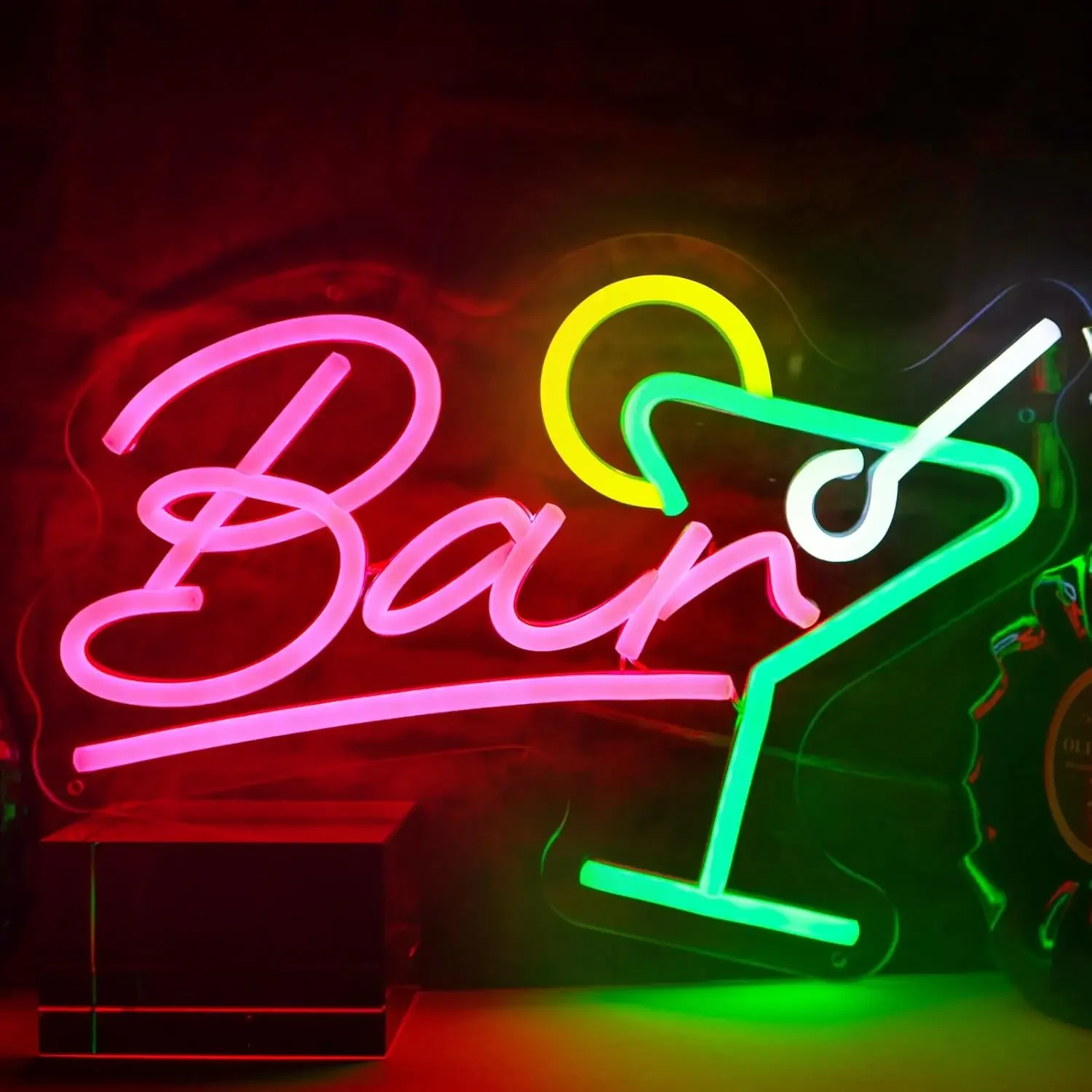Bar Neon Sign LED Neon Lights Sign USB Powered Wall Decor for Bar Cart ...