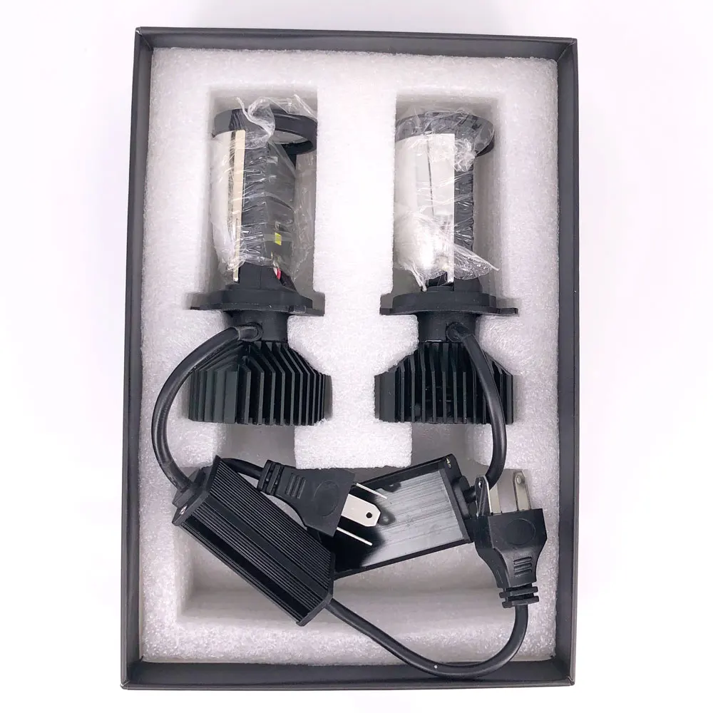 1set Y6 Car Led Headlight Projector H4 Lens Mini Bulbs Bi-LED Spotlight ...