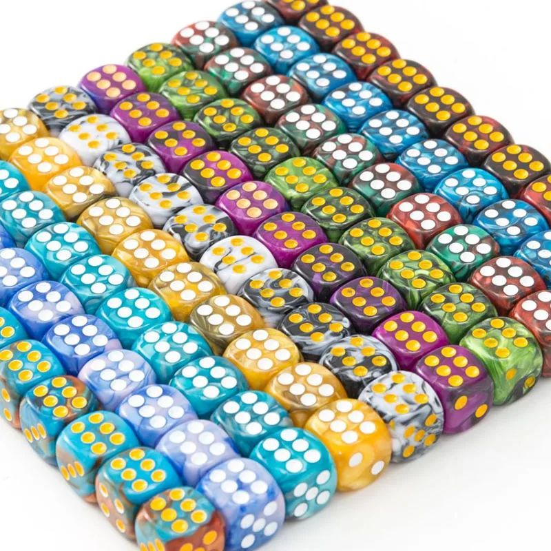 12mm-Dice-6-Sided-D6-Game-Dice-100-50-30-10Pcs-Random-Colors-Two-Tone ...