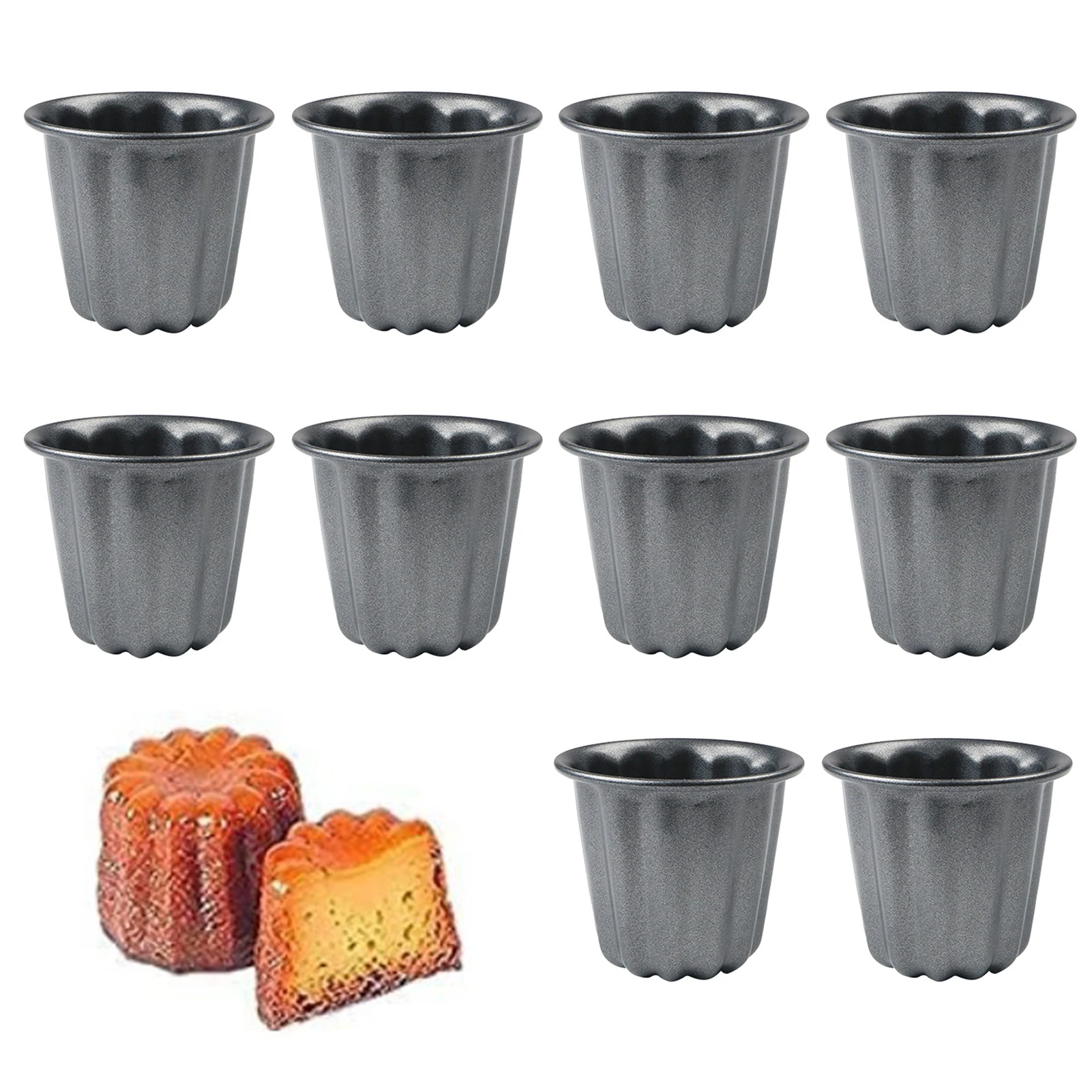 10pcs-Carbon-Steel-Canele-Baking-Molds-Carbon-Steel-Cake-Pan-Baking ...
