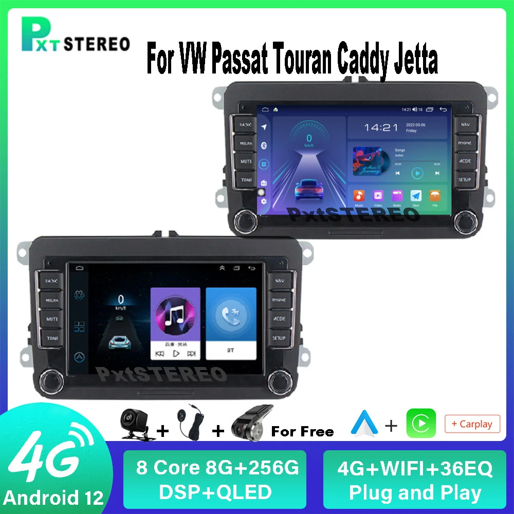 Pxton For VW Passat Touran Caddy Jetta Car Radio Android 12 Auto Player ...