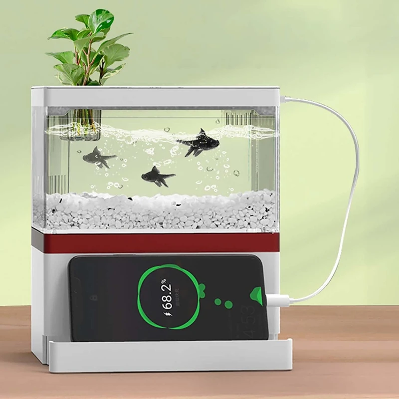 Fish-Tank-USB-Mini-Aquarium-Creative-Fish-Tank-Desktop-Marine-Aquaponic ...