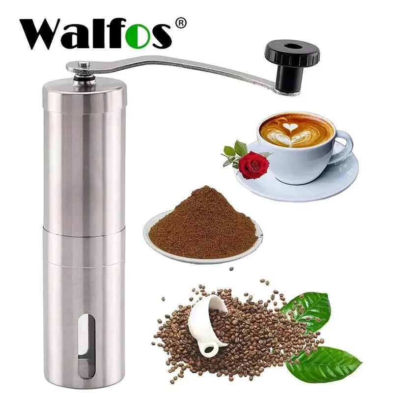 Moedor de café manual mini aço inoxidável mão artesanal grãos de café ...