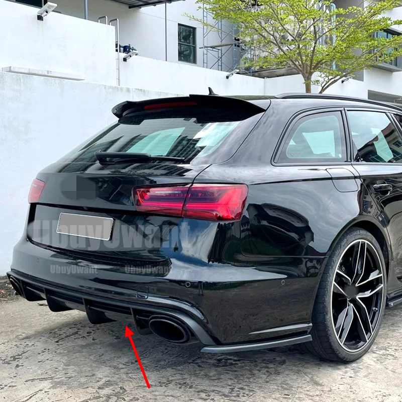 Rear Bumper Diffuser Lip Spoiler Protector for Audi A6 C7 C7.5 Standard ...