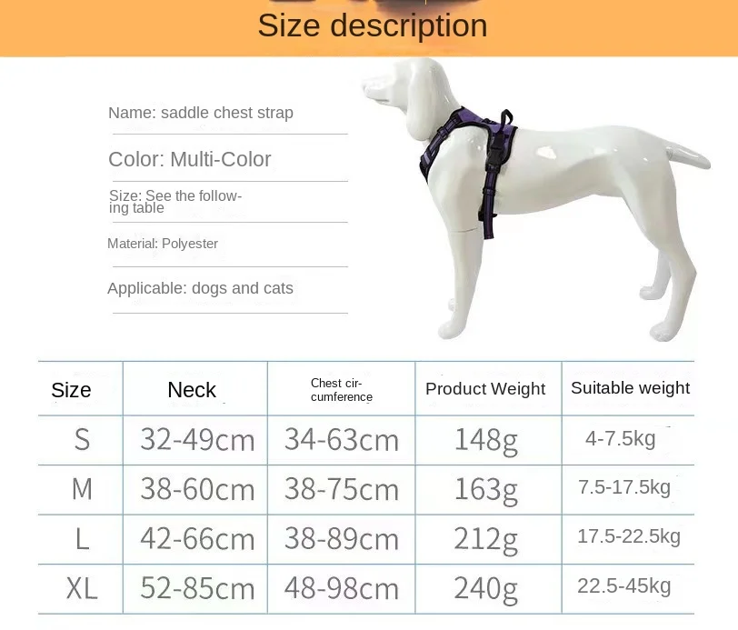 Arnés de pecho doble capa para perro, arnés de pecho para perro, a ...