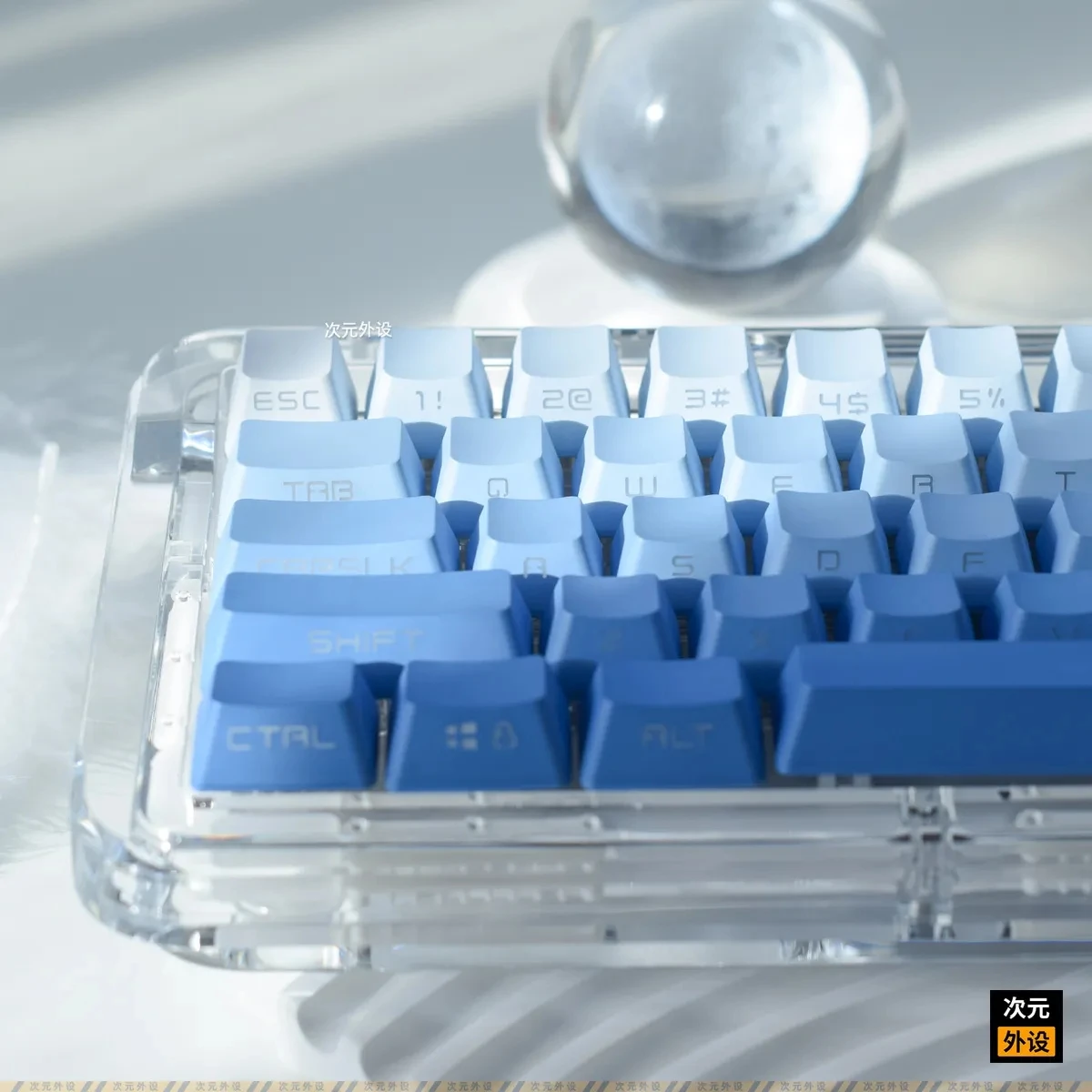 Keycap-transparente-Nevoeiro-Azul-Gradiente-PBT-Keycaps-OEM-Perfil ...