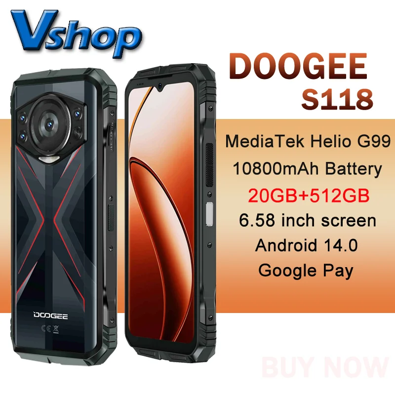 DOOGEE-S118-Rugged-Phone-20GB-512GB-50MP-Camera-10800mAh-33W-Fast ...