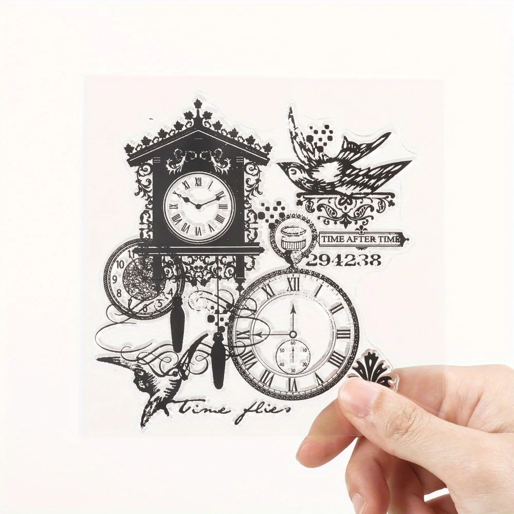 Retro-Clocks-and-Fantasy-Transparent-Silicone-Stamps-Set-for-Card ...