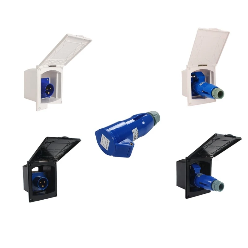 220V-240V-16A-External-Flush-Hook-Up-Power-Outlet-Motorhome-Trailer ...