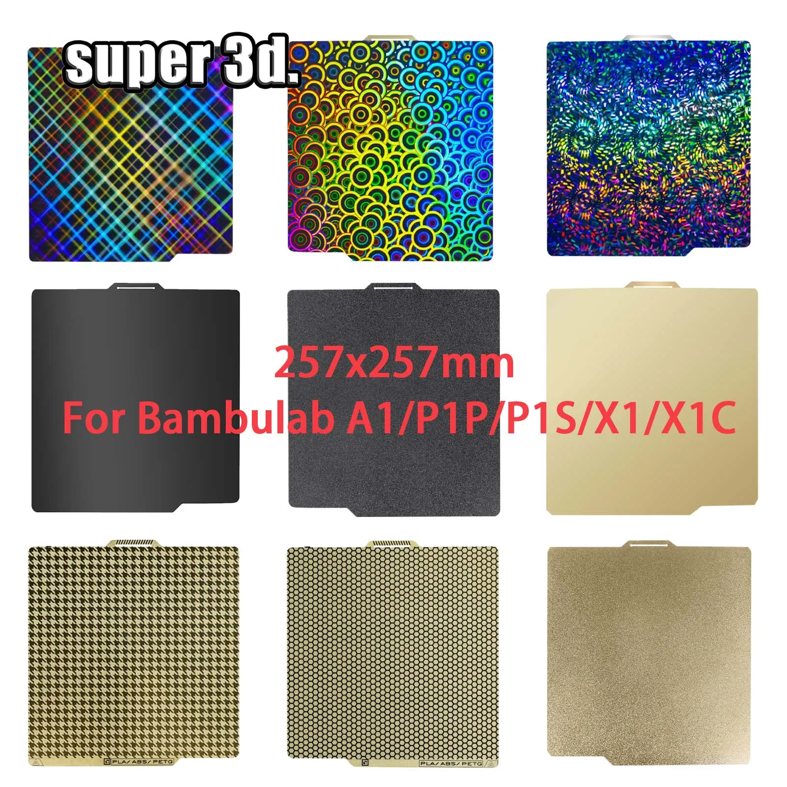 BambuLab Build Plate 3D Printer Bambu Lab X1 P1P A1 PEI Sheet PEO pey ...