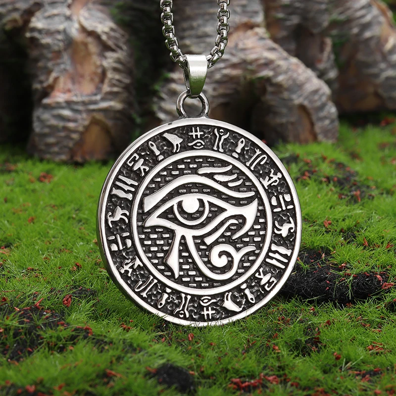 Classic-Eye-of-Horus-Necklace-Ancient-Egyptian-Pharaoh-Rune-Ankh-Cross ...