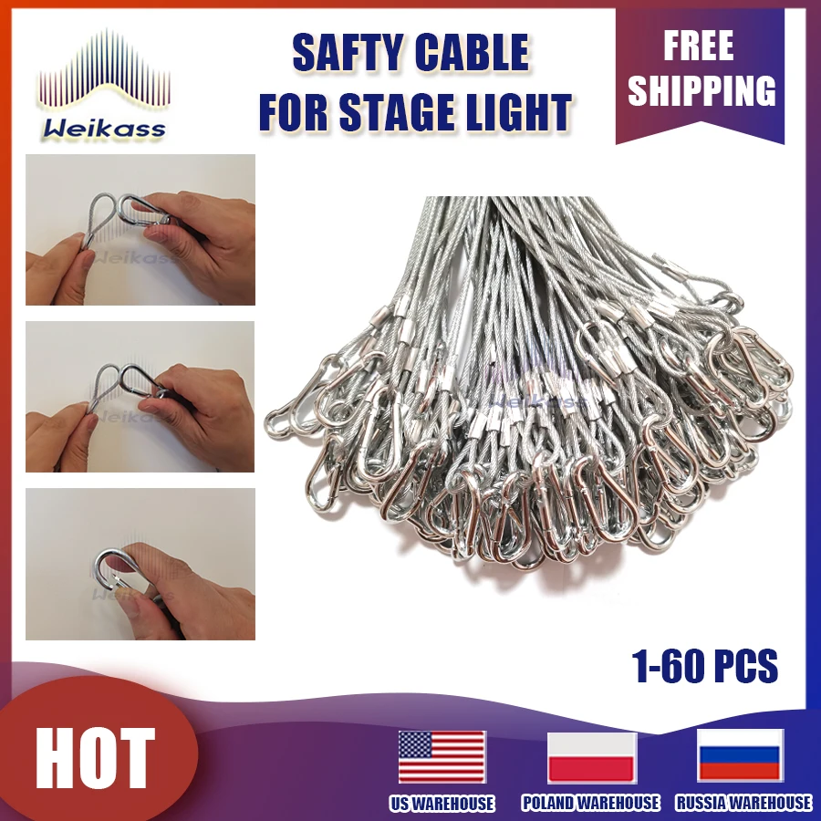 1-60-Cables-Length-Rope-Stage-Light-Safety-Cable-Steel-Wire-For-Disco ...