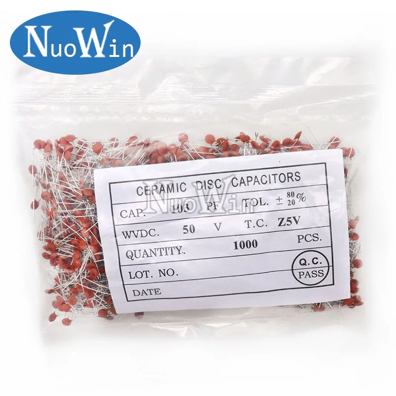 1000PCS Ceramic capacitor 50V 100nF 0.1uF 5PF 8PF 10PF 22PF 47PF 50PF ...