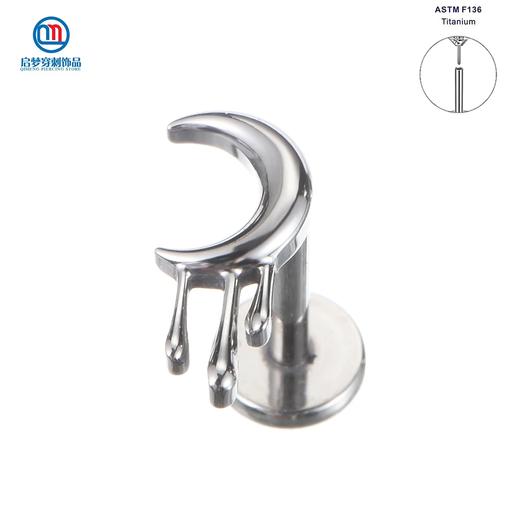 QM-18G-ASTM-F136-Titanium-Threadless-Crescent-Moon-Top-Push-Pin-Labret ...