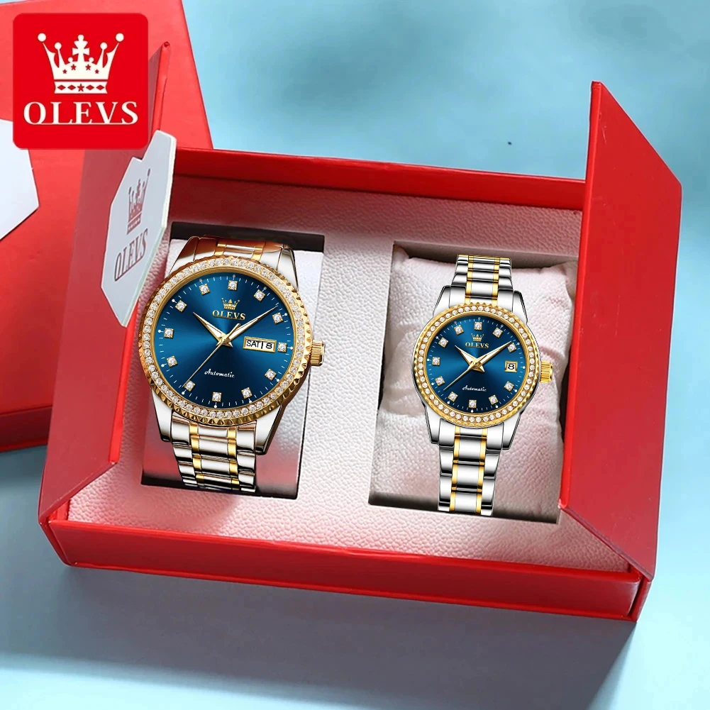 OLEVS-Automatic-Couple-Watch-for-Men-Women-Luxury-Top-Diamond-Lap ...