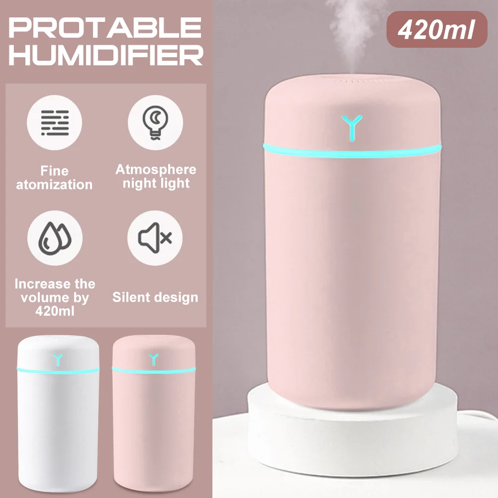 New Portable 420ML Electric Air Humidifier Aroma Oil Diffuser USB Cool ...