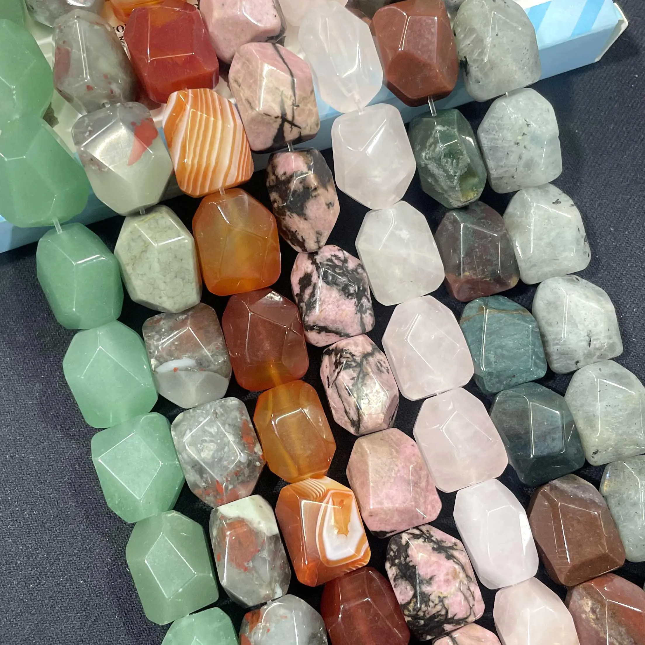 13-17MM-Faceted-Natural-Stone-Irregular-Shape-Agates-Crystal-Loose ...