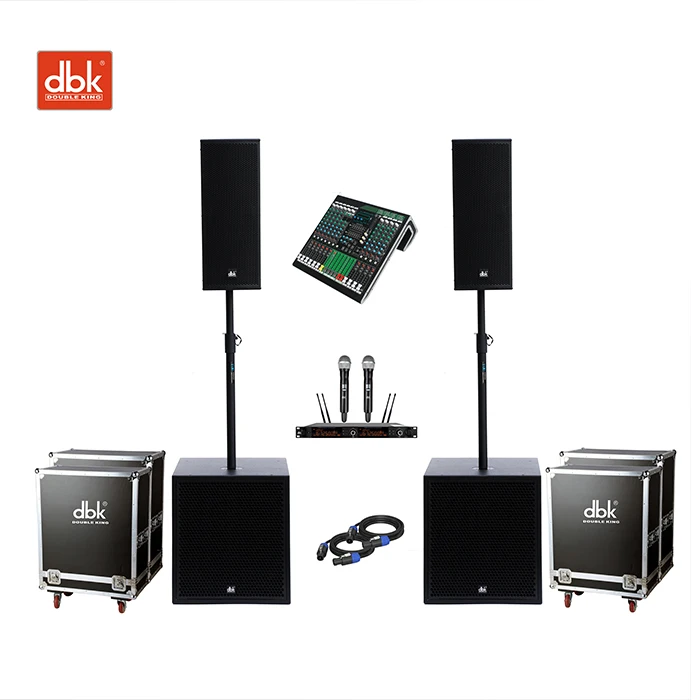 Professional 600W Powered Subwoofer PA System Line Array Column Speaker ...