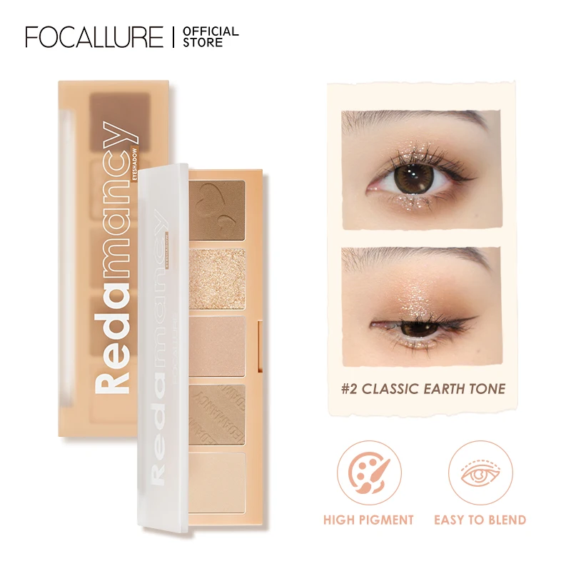 FOCALLURE palet Eyeshadow 5 warna, kosmetik bedak Eyeshadow Matte ...