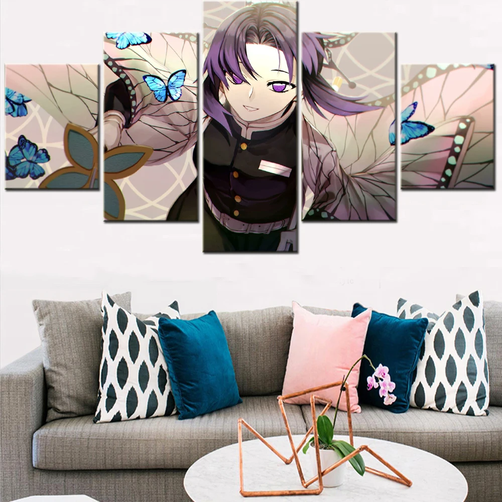 Modular Picture HD Printed Poster 5 Pieces Demon Slayer Kimetsu No ...