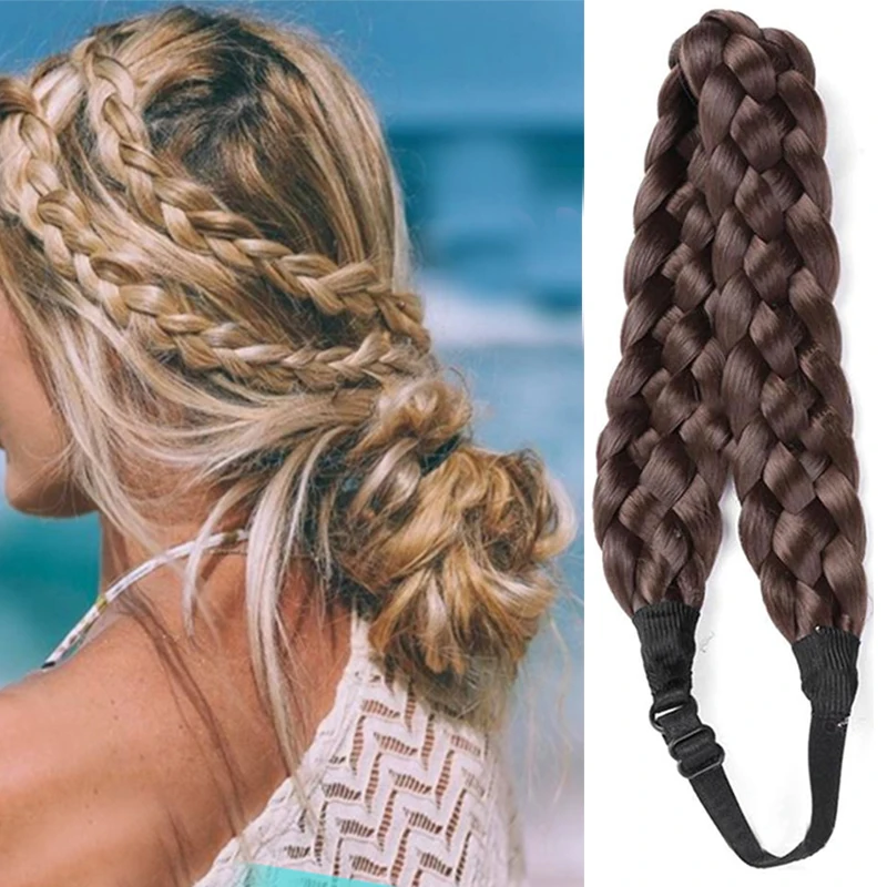 Braids-Twist-Elastic-Hair-Headband-With-Adjustable-Wide-Belt-Synthetic ...