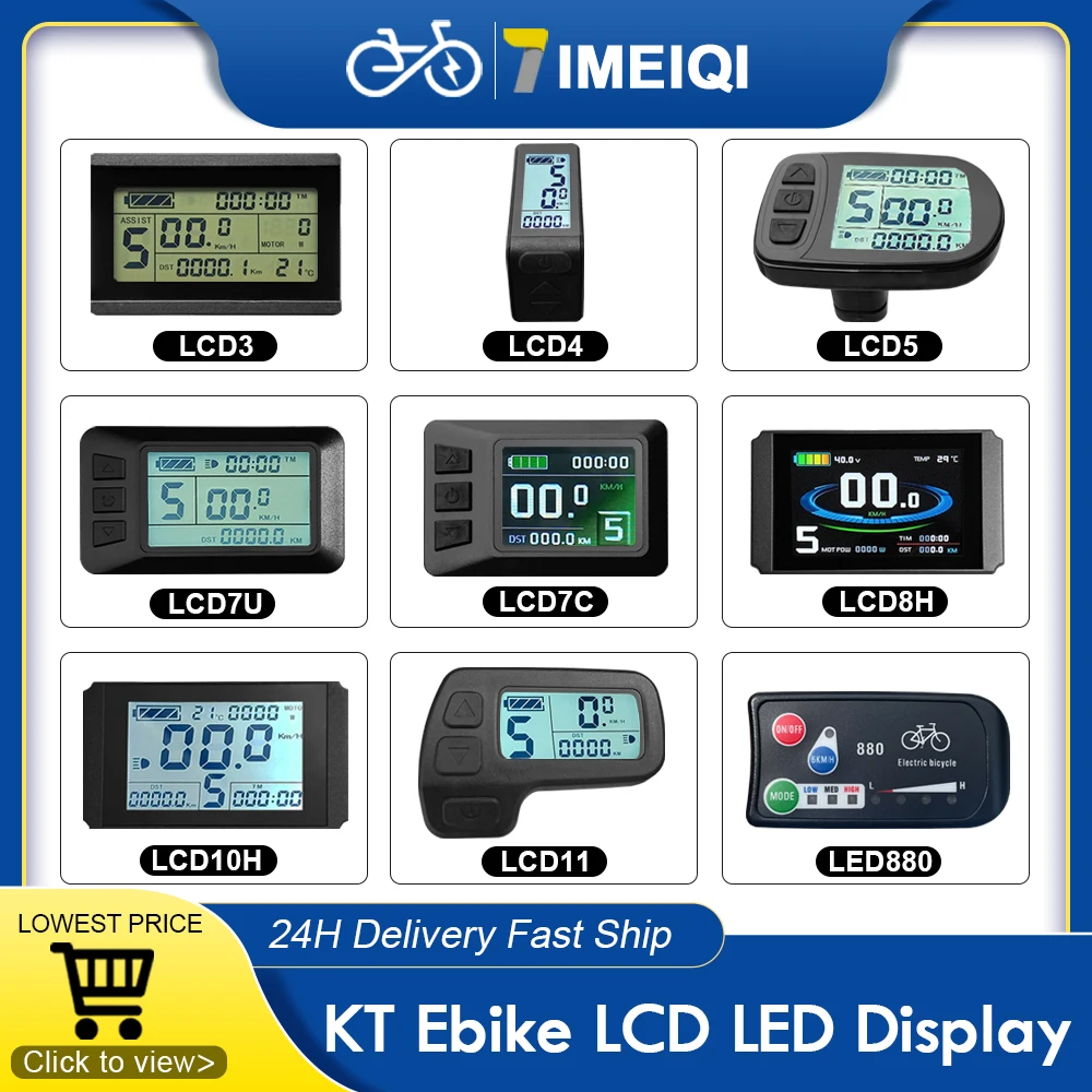Elektrische Fiets Kt Lcd Led Display Waterdichte Sm Plug 24V 36V 48V ...