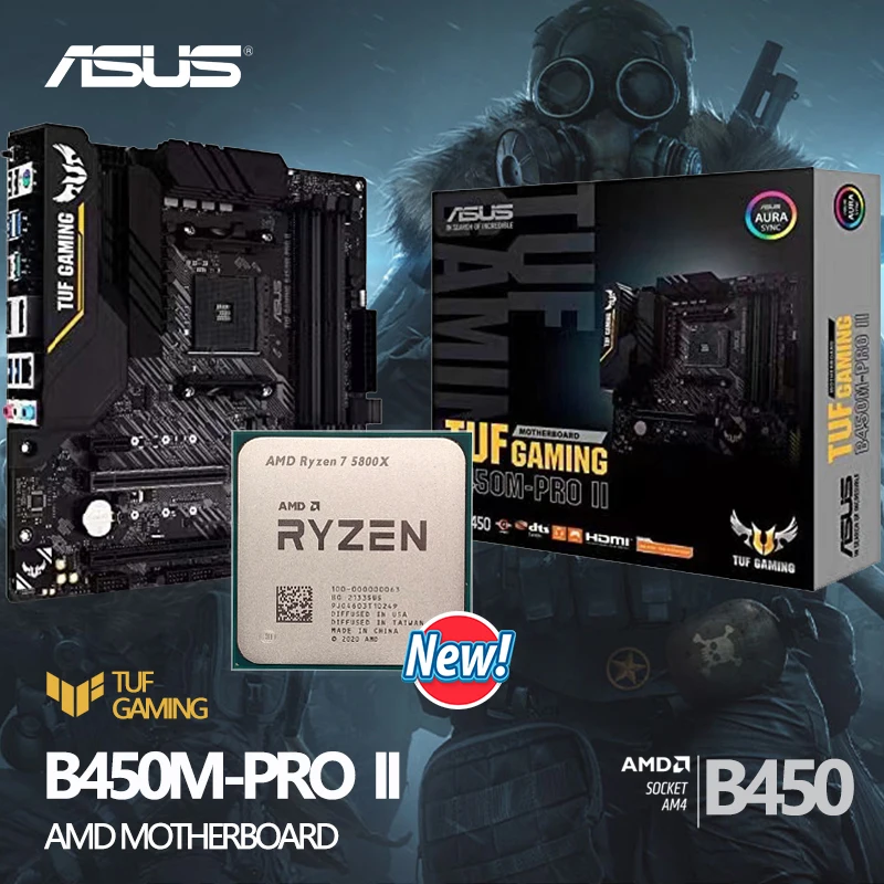 AMD 라이젠 7 5800X/R7 5800X +, ASUS TUF 게이밍 B450M PRO II AMD B450 지원, R3 ...