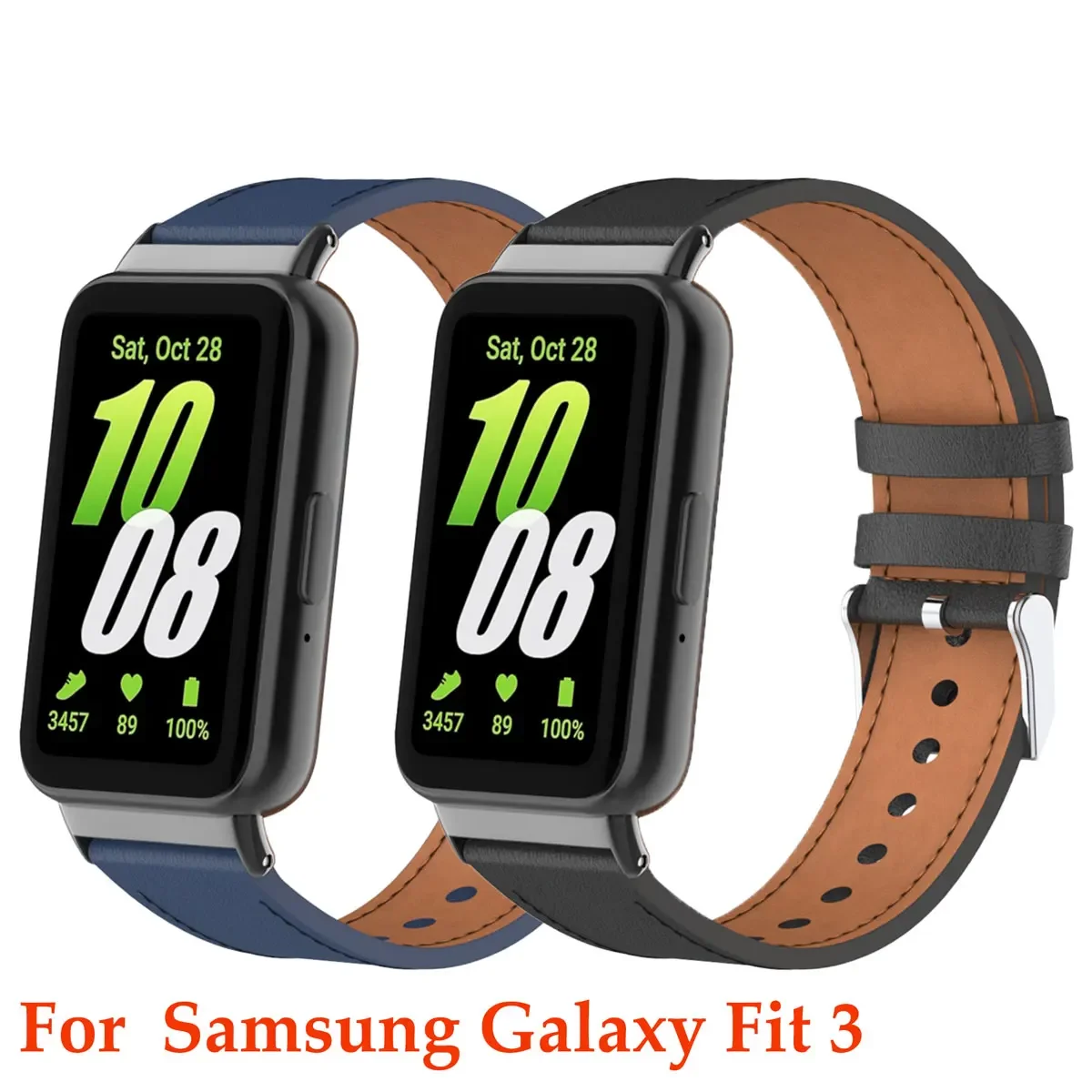 Genuine Leather Strap For Samsung Galaxy Fit 3 Smart Watch Band ...