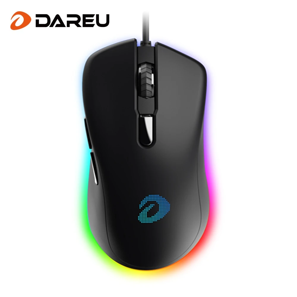 DAREU Wired RGB Gaming Mouse with 6 Programmable Buttons ATG4090 Sensor 6000 DPI 150 IPS ...