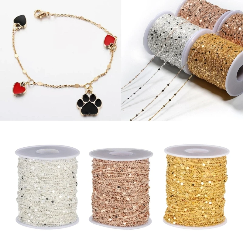 Fashionable-Sequins-Chain-2-Meters-Metal-Cable-Necklace-Chains-Chain ...