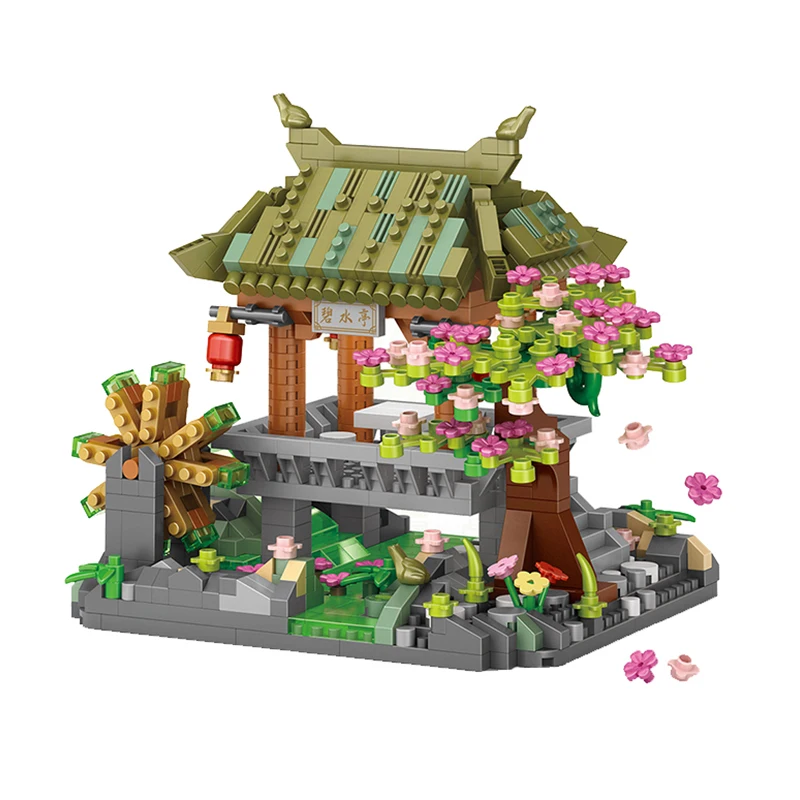 LOZ8125-Green-Water-Pavilion-Micro-Diamond-Building-Block-DIY-Chinese ...