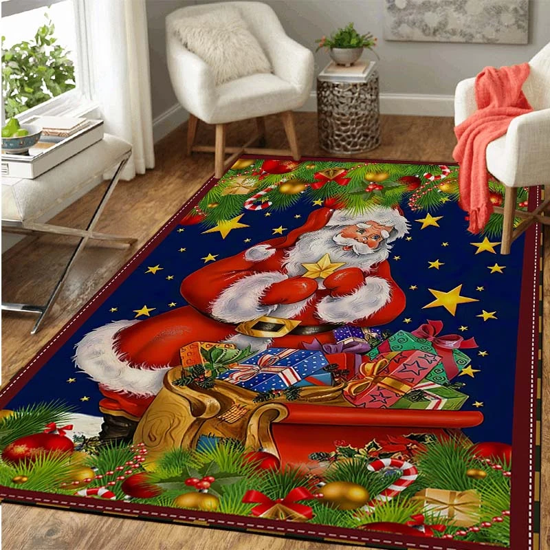 Christmas-Santa-Claus-Carpet-for-Living-Room-Decor-Hallway-Balcony-Long ...