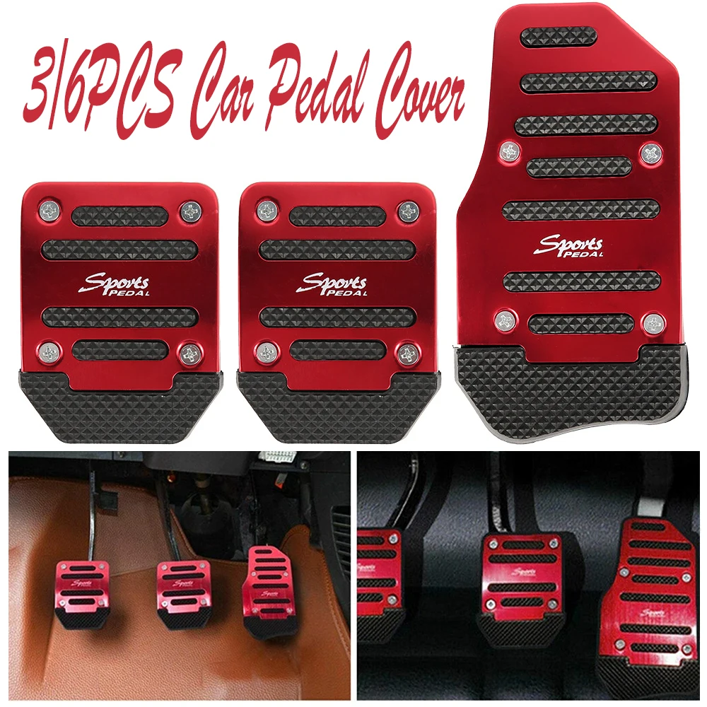3-6pcs-Universal-Car-Brake-Pedal-Covers-Aluminum-Non-slip-Tools-Auto ...