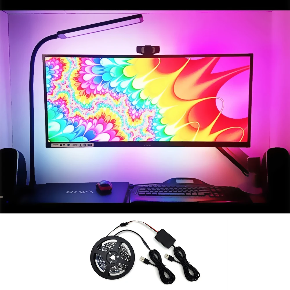 Easy Diy Ambient Rgb Ws2812b Led Strip Arduino Pc Monitor Dream ...
