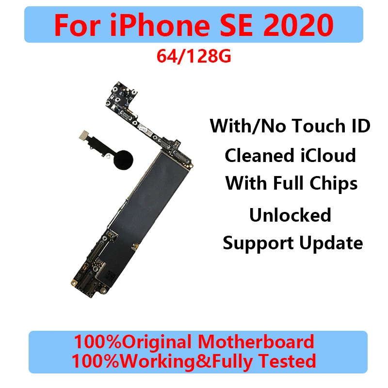 Original-Mainboard-For-iPhone-SE-2020-Unlocked-Cleaned-iCould-Logic ...