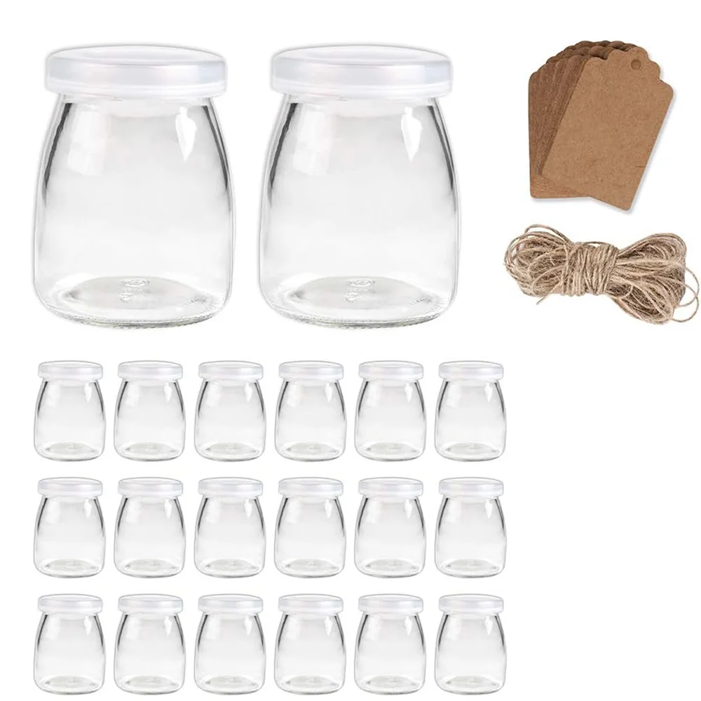 Mini-Yogurt-Jars-4oz-Clear-Glass-Favor-Jars-with-PE-Lids-Pudding-Jars ...