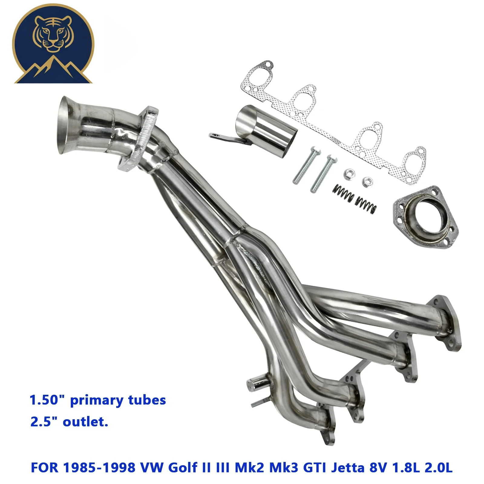 Performance Race Exhaust Manifold Headers for 1985-1998 VW 8V 1.8L/2.0L ...