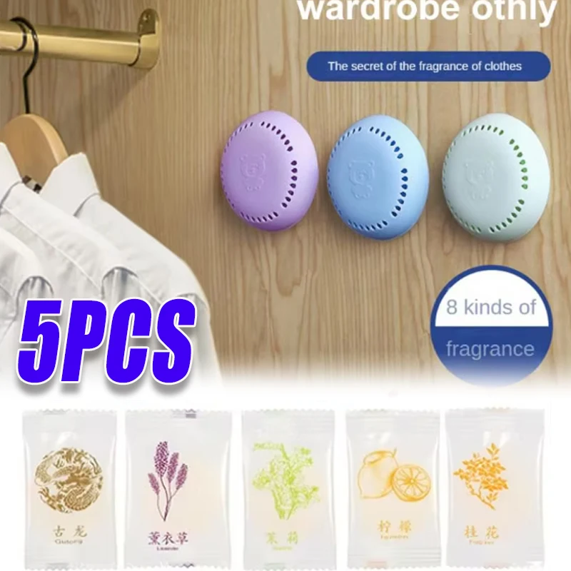 5PCS Round Solid Freshener Bedroom Air Freshener Wardrobe Solid Aroma ...