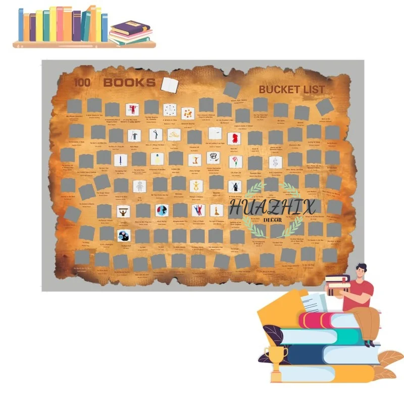 100 Books Scratch Off Poster List - Design Talk