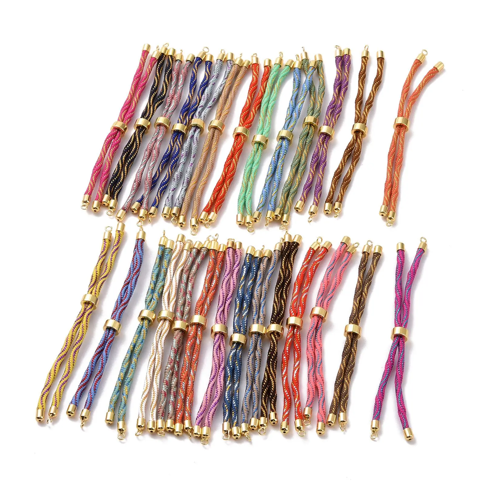 20Pcs-Nylon-Cord-Silder-Bracelets-Adjustable-Extender-Rope-Bracelets ...