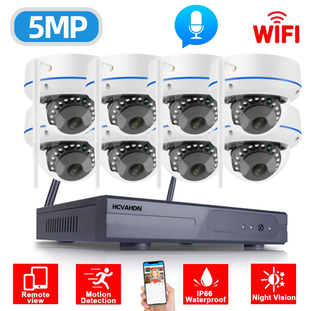 8CH-IP-Camera-Wifi-NVR-Kit-CCTV-System-5MP-Outdoot-Waterproof-Audio ...
