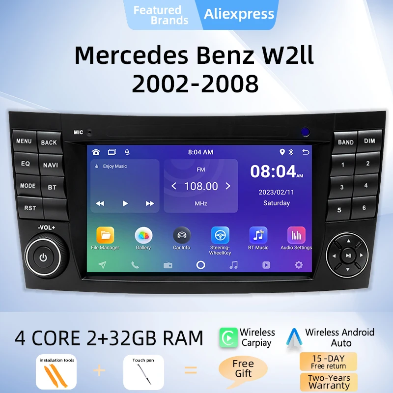 2-Din-Android-12-Car-Radio-For-Mercedes-Benz-E-class-W211-E200-E220 ...