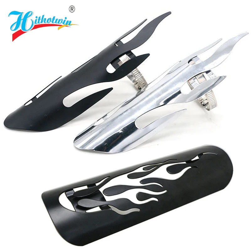 Motorcycle Exhaust Pipe Heat Shield Cover Muffler Protector Guard Moto ...